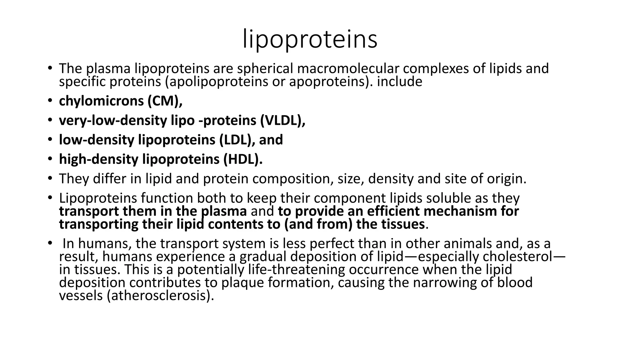 Lipoproteins , Lec 62. | PPTX