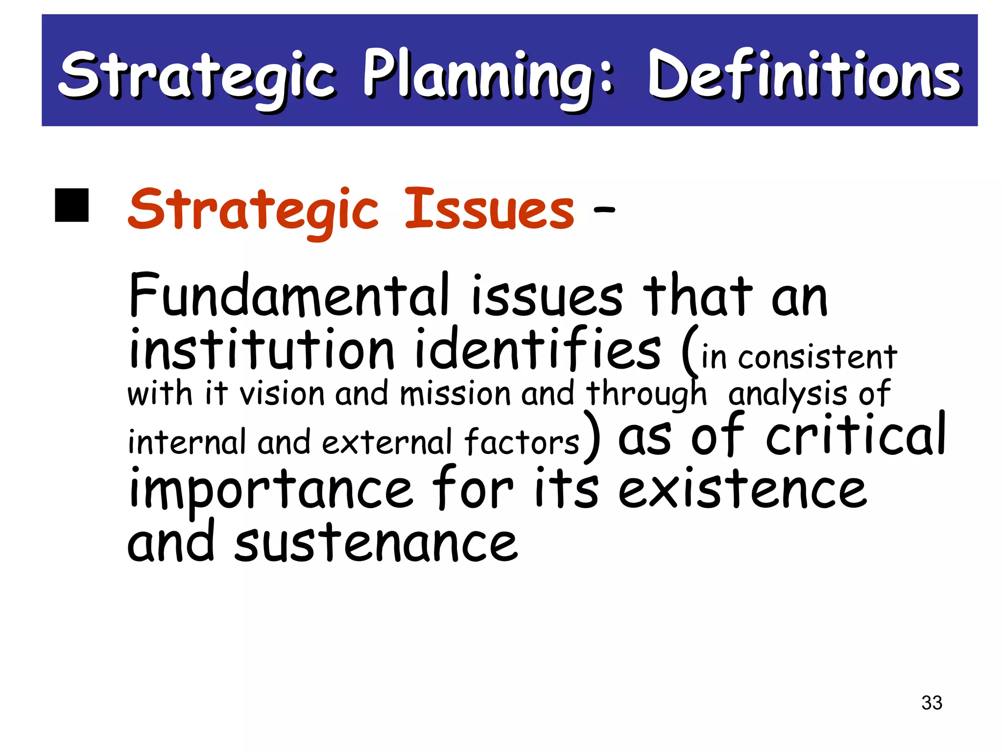 Strategic planning and its methods and tools | PPT | Undergraduate ...