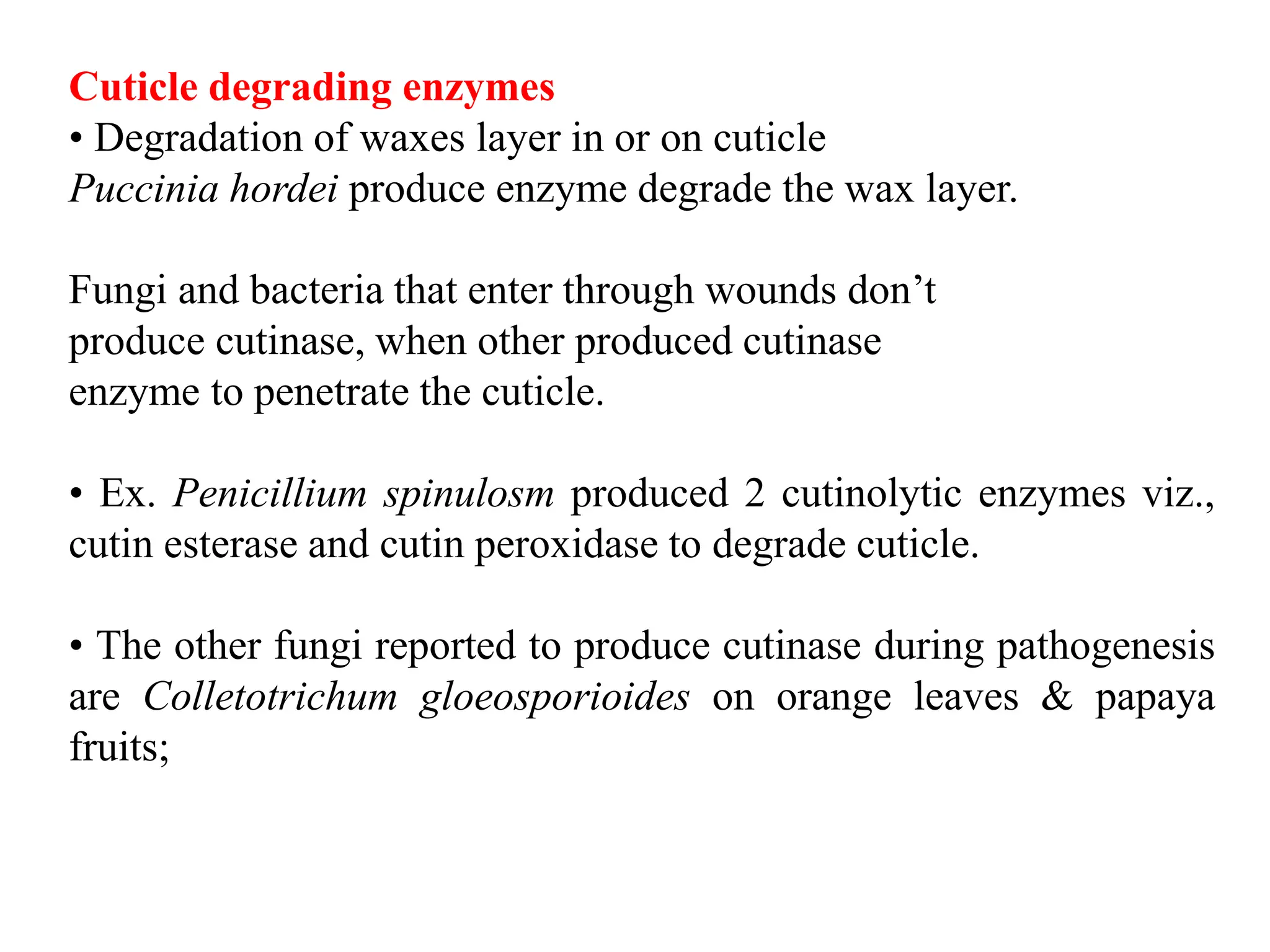 Plant pathology role of enzymes in plants disease | PPTX