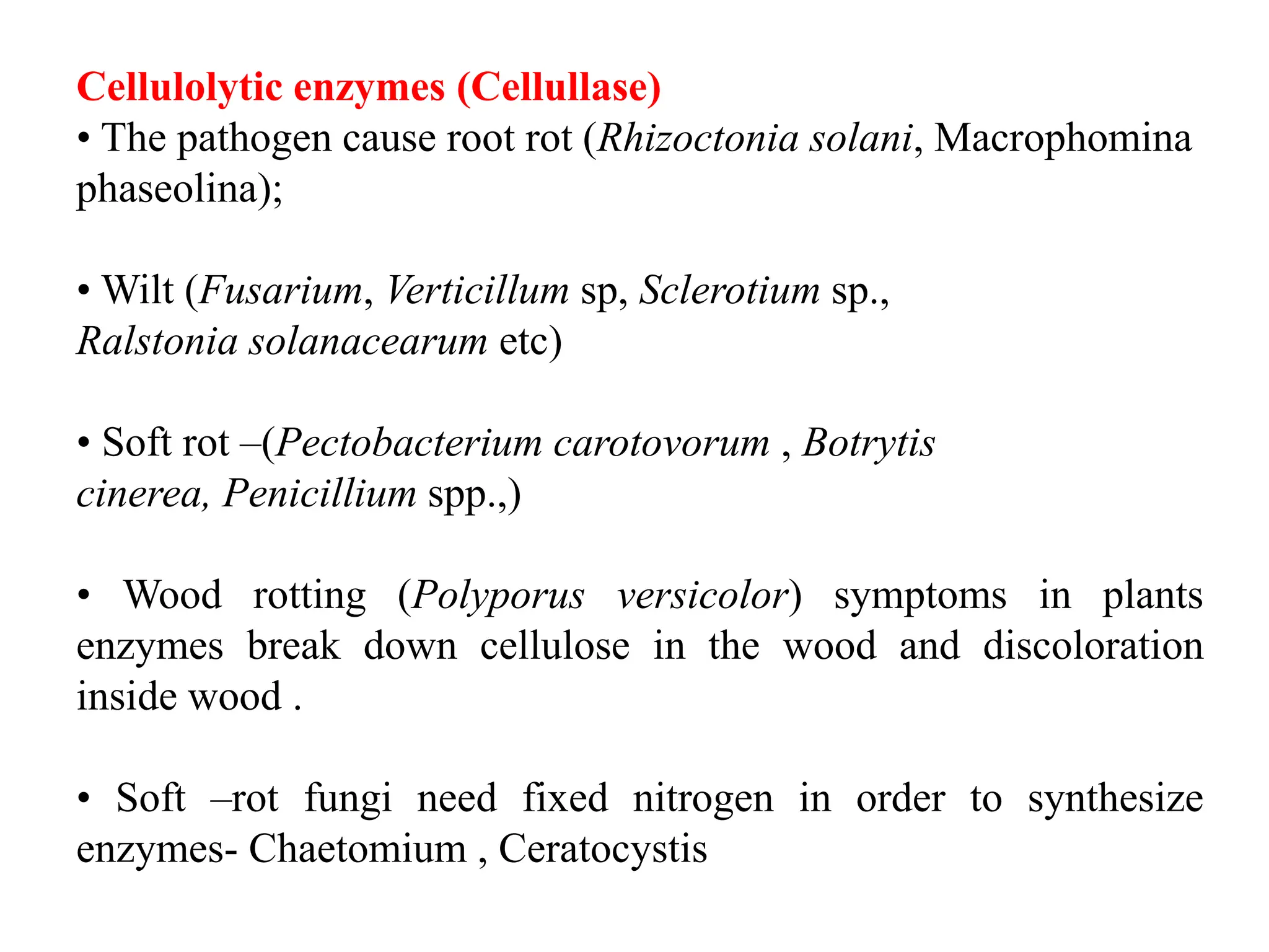 Plant pathology role of enzymes in plants disease | PPTX