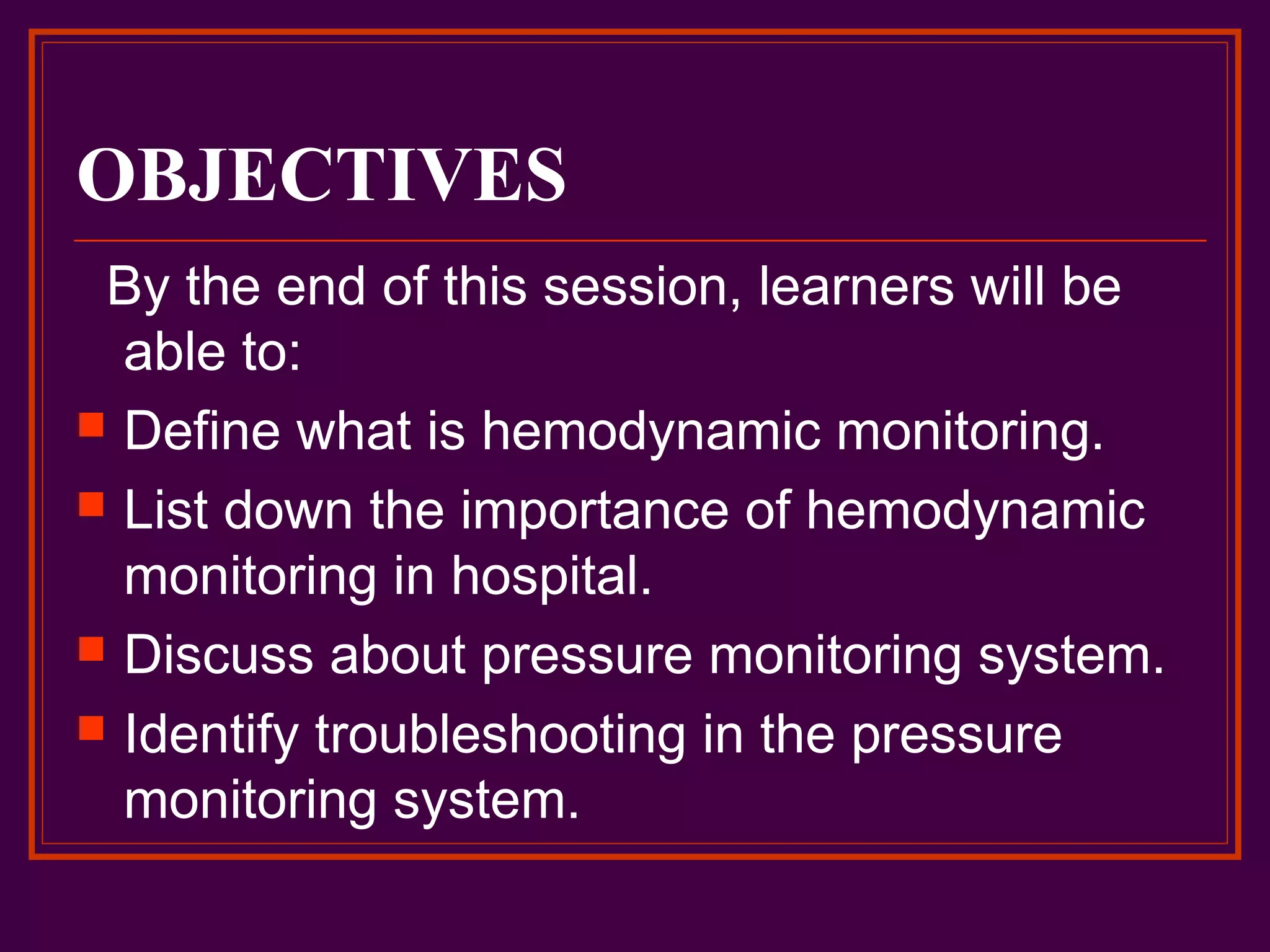 Lec # 6 hemodynamic monitoring | PPT
