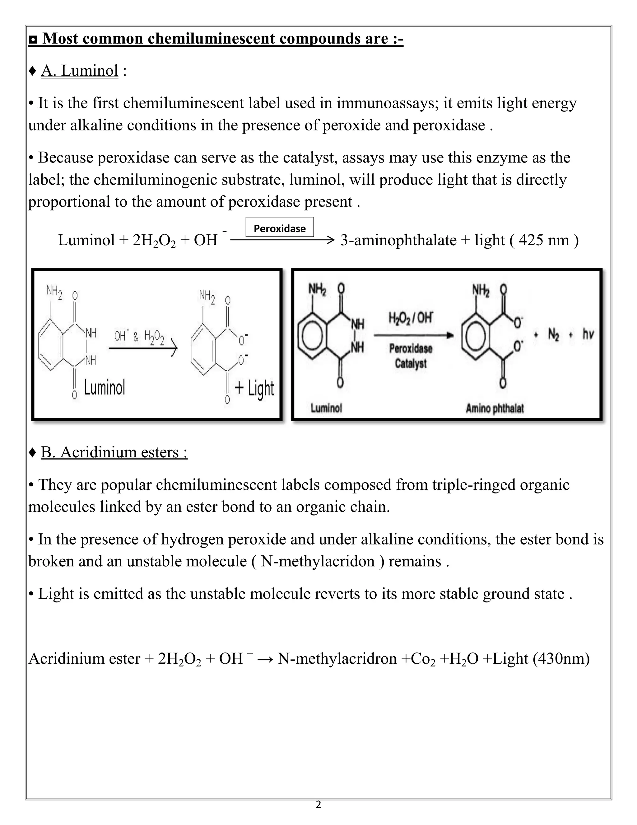 Chemiluminescence immunoassay and Immunofluorescence Assay | PDF