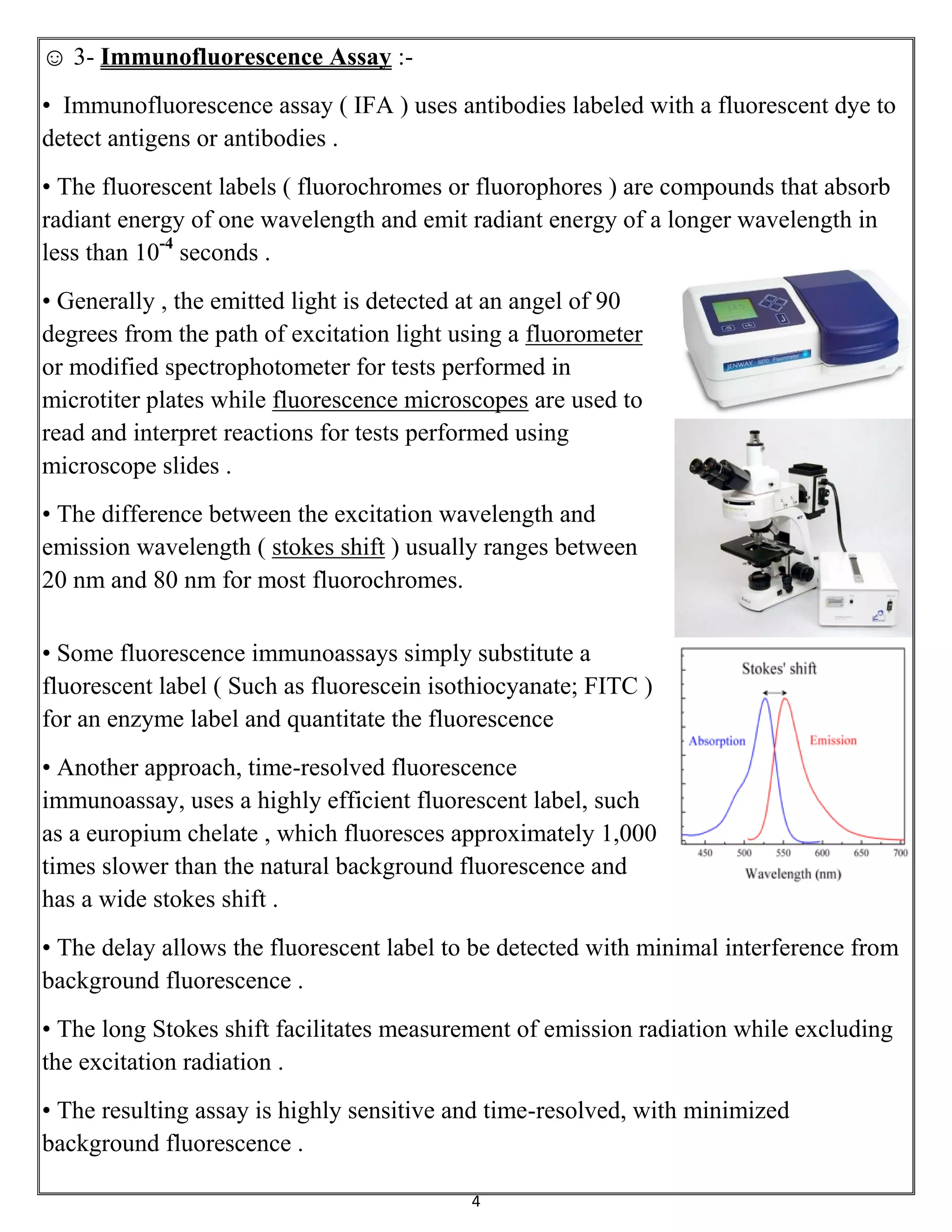 Chemiluminescence immunoassay and Immunofluorescence Assay | PDF