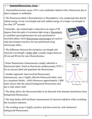 Chemiluminescence immunoassay and Immunofluorescence Assay | PDF