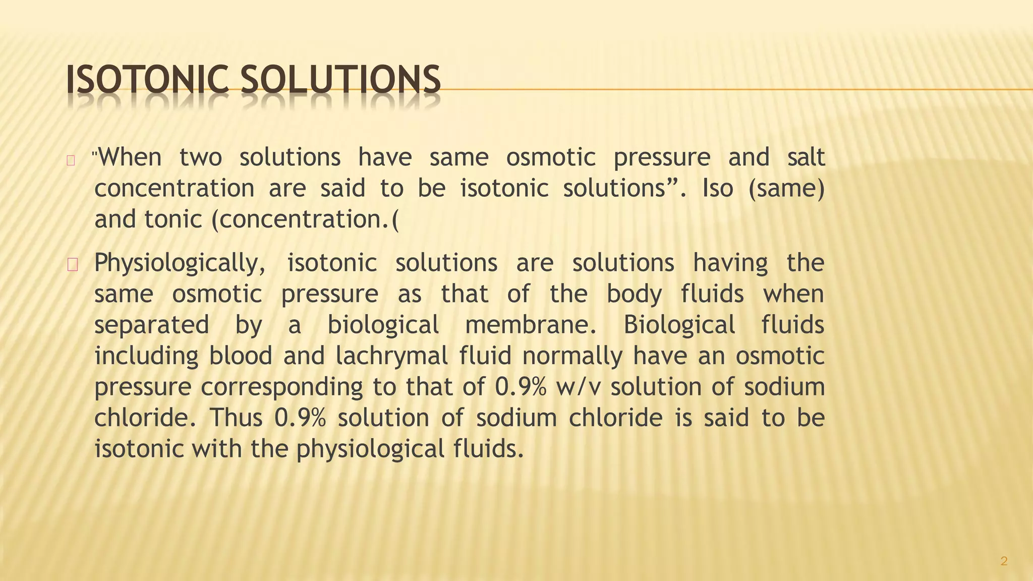 Lec 6 isotonic solutions | PDF