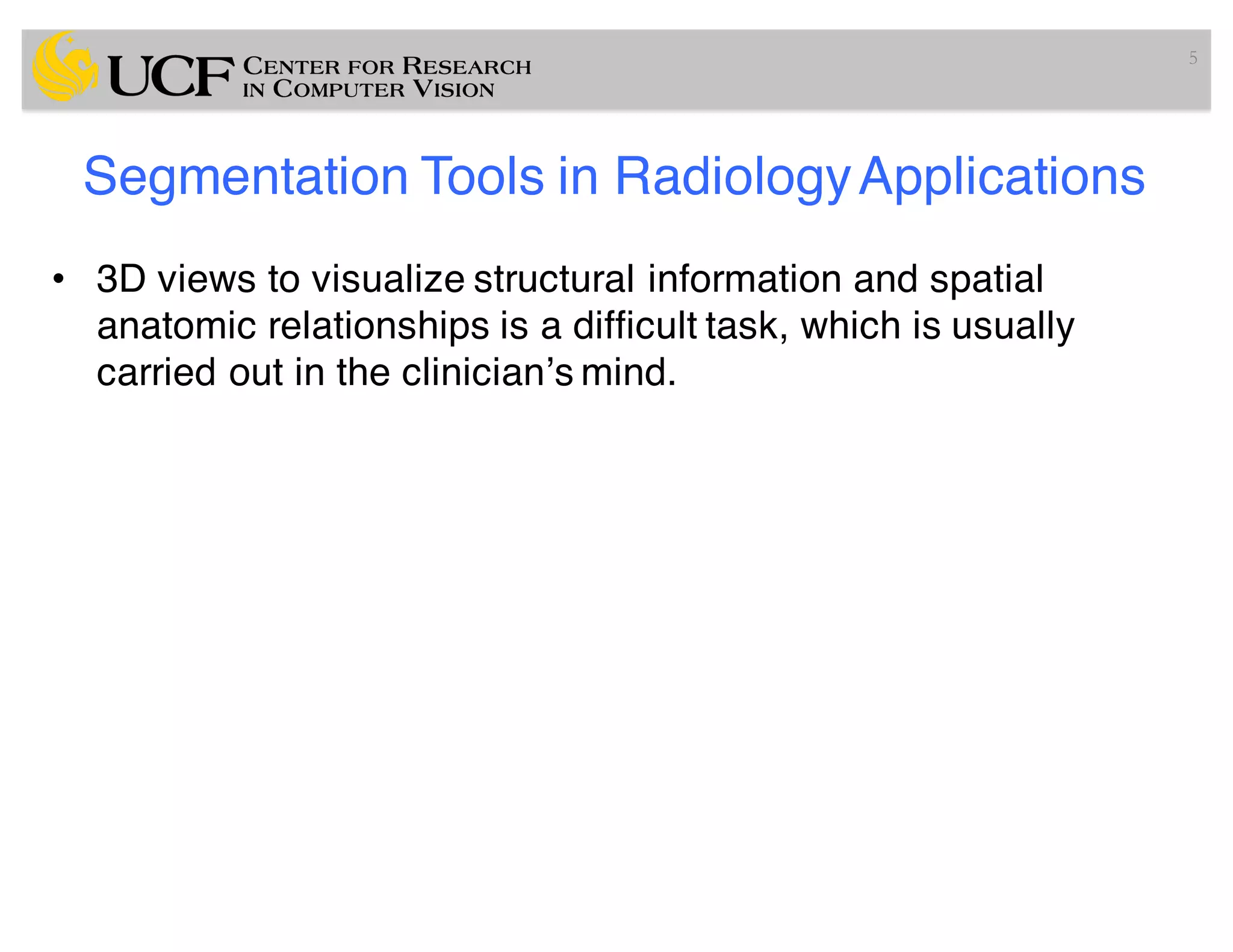 Lec7 Medical Image Segmentation I Radiology Applications Of
