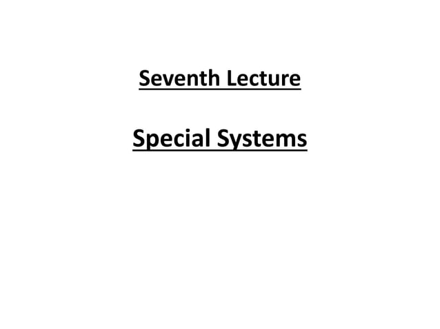 Lec7 technical installations special systems | PPT