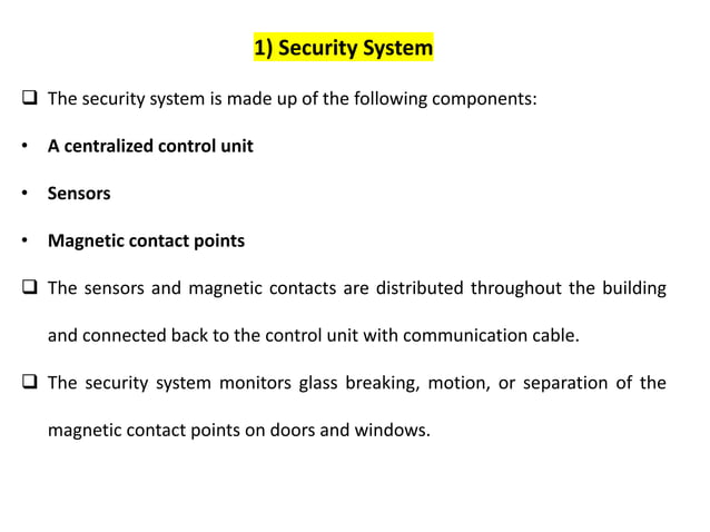 Lec7 technical installations special systems | PPT