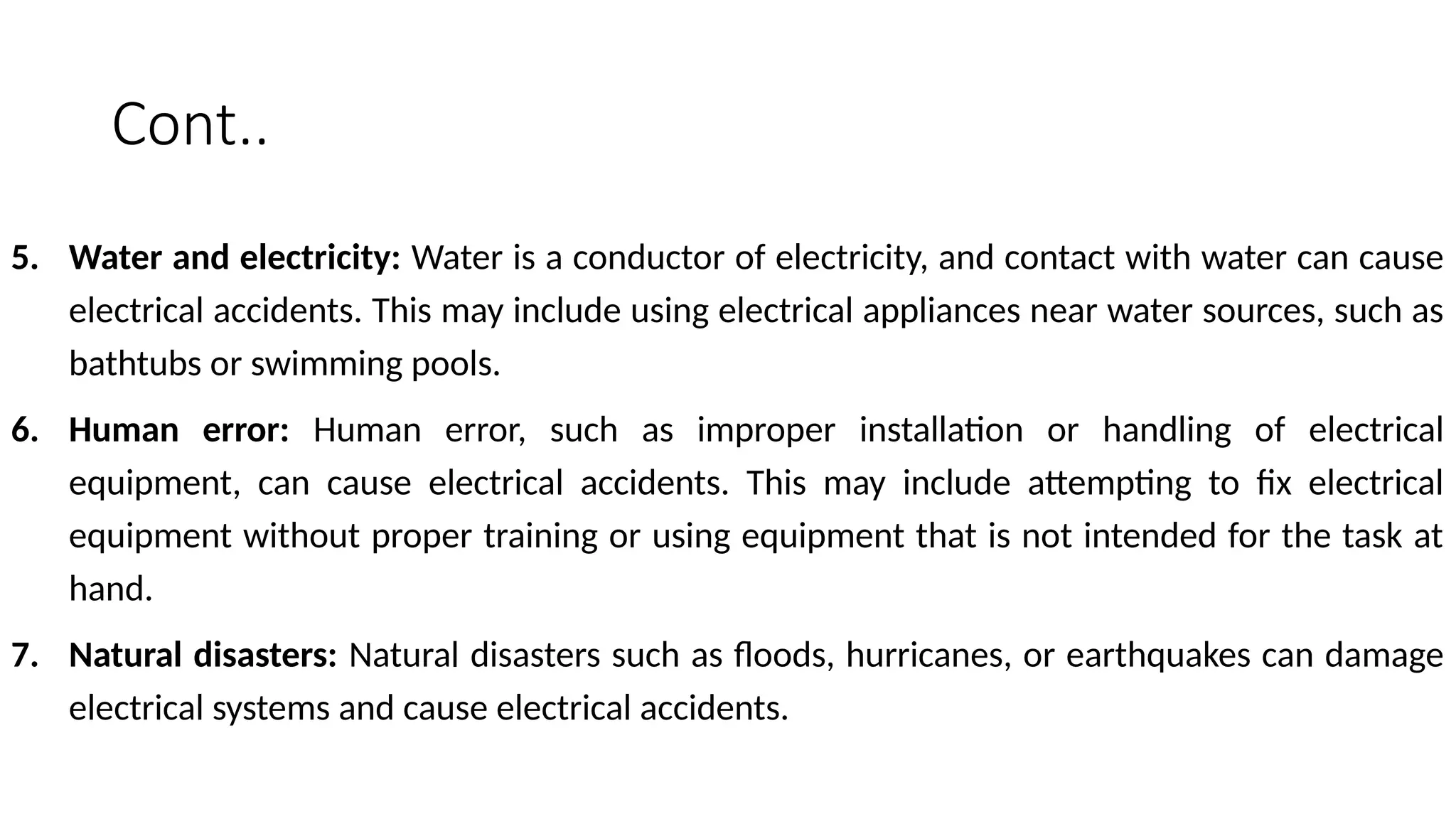 Causes of Electrical accidents and Factors affecting the severity of ...