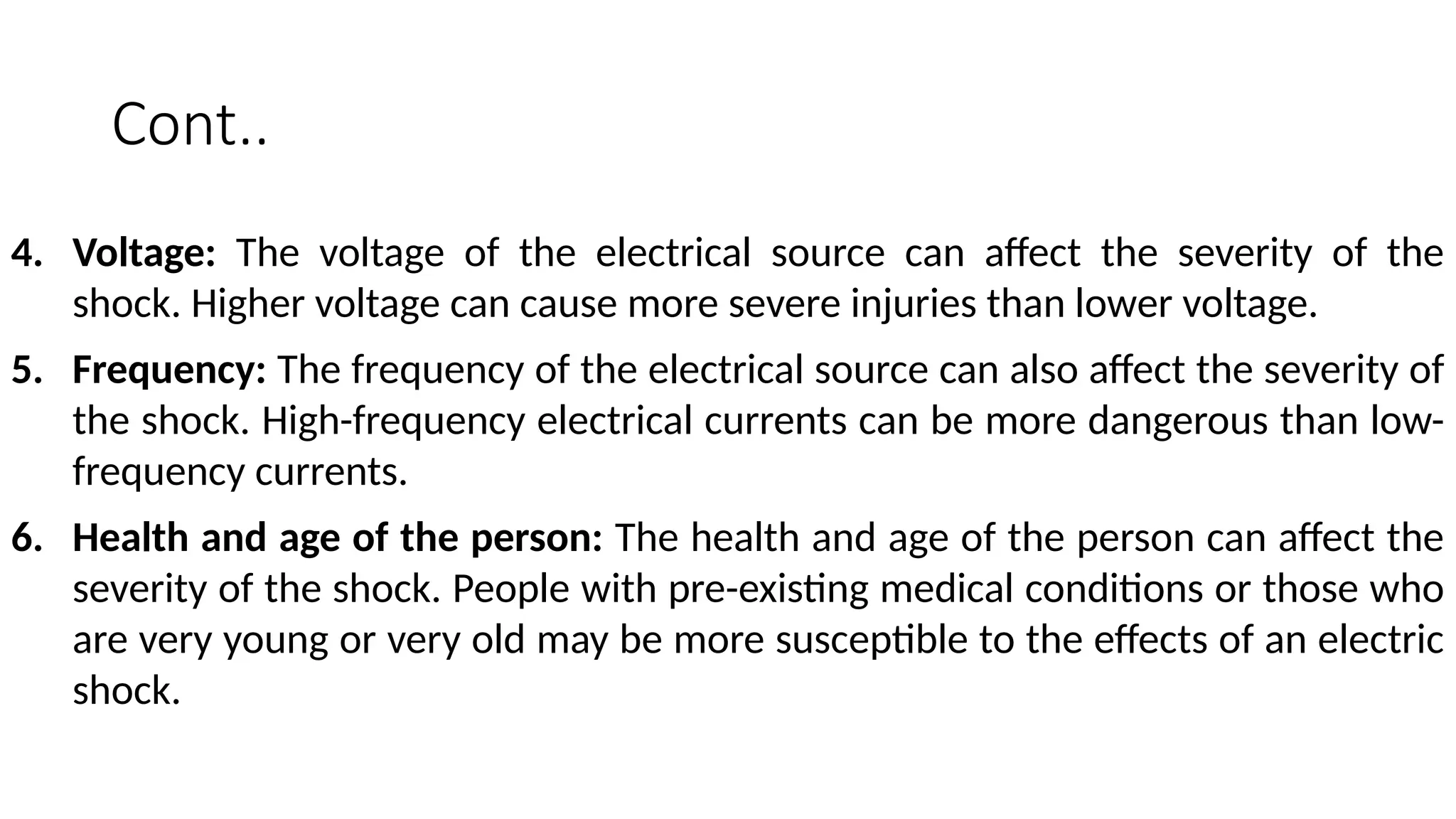 Causes of Electrical accidents and Factors affecting the severity of ...