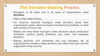Chapter 7 Manager as decision maker Principles of management | PPTX