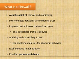 Firewall (Network Firewall used by Network) | PPTX