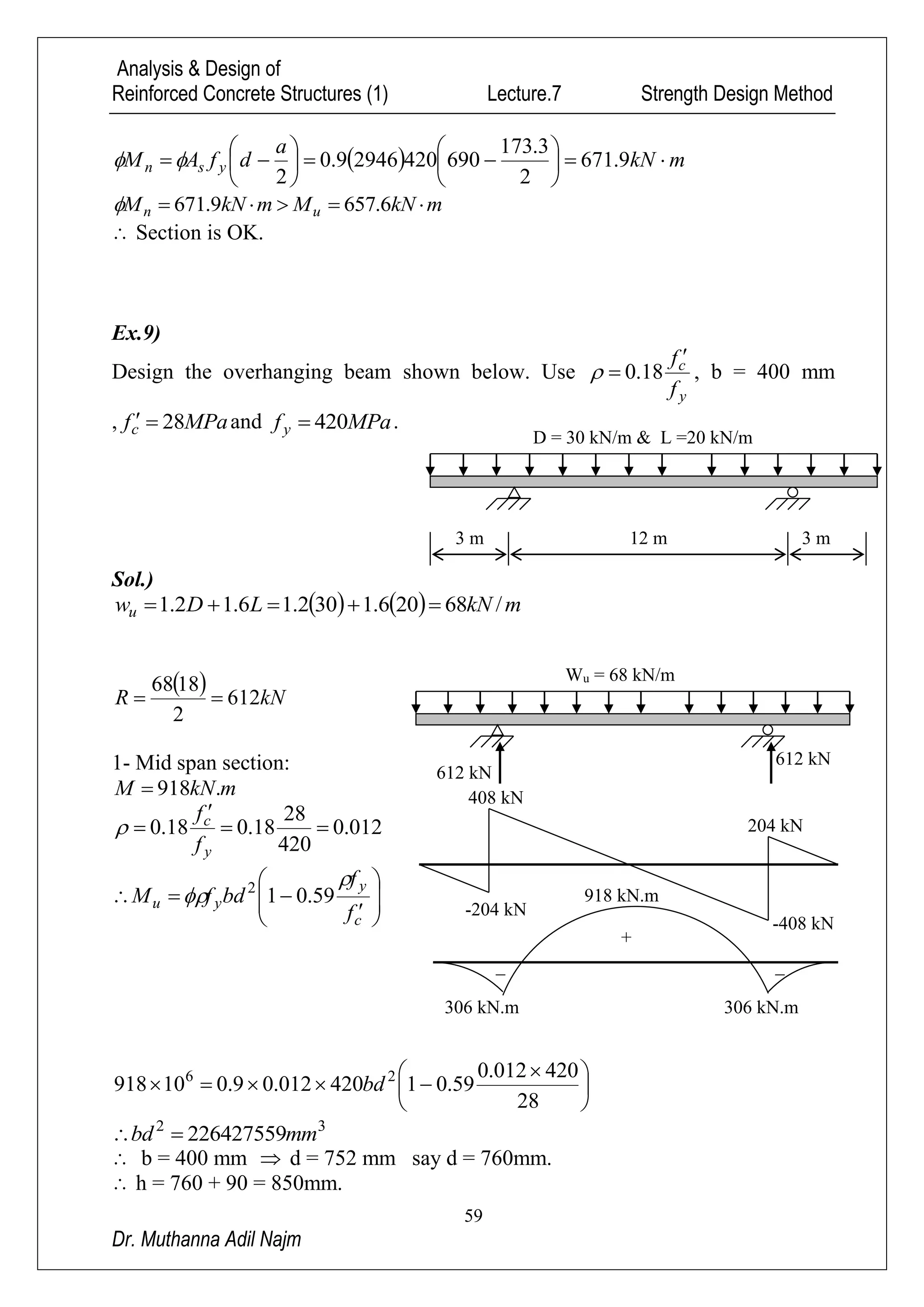 Lec.7 strength design method rectangular sections 3 | PDF