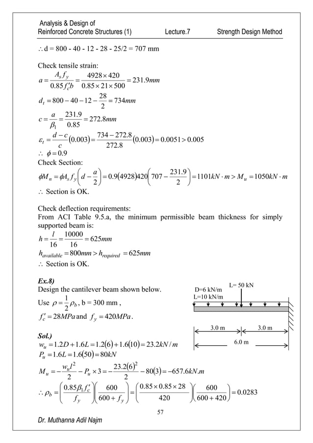 Lec.7 strength design method rectangular sections 3 | PDF