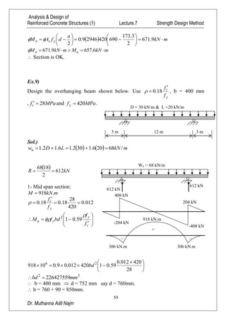 Lec.7 strength design method rectangular sections 3 | PDF