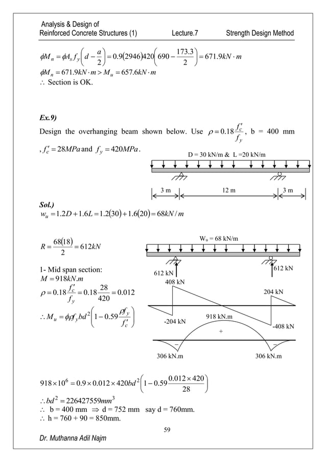 Lec.7 strength design method rectangular sections 3 | PDF