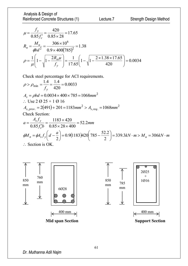 Lec.7 strength design method rectangular sections 3 | PDF
