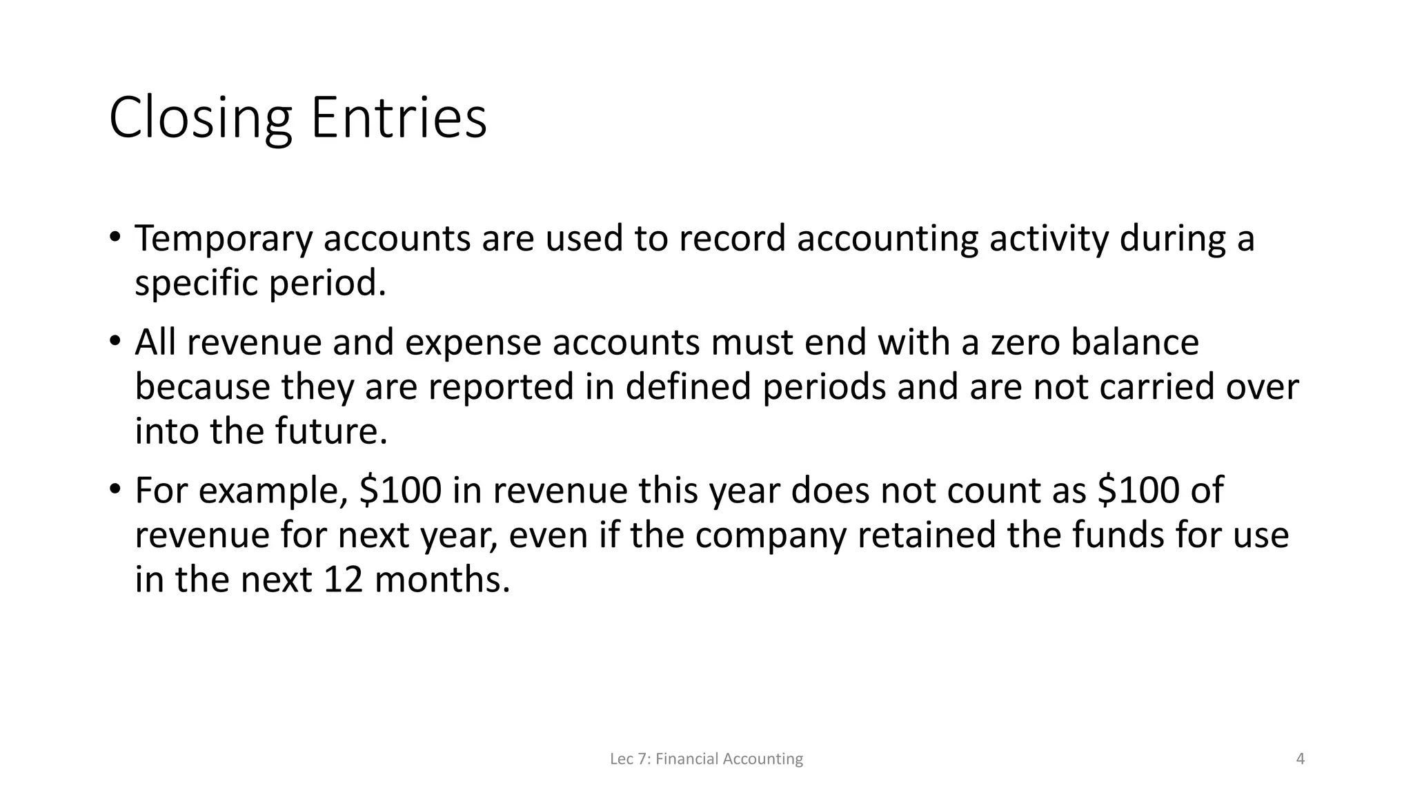 Lec 7 Closing entries and closing entries | PPTX