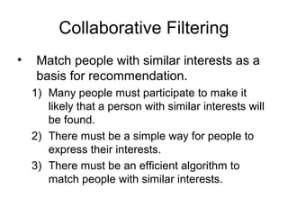 Lec7 collaborative filtering | PPT | Search | Internet