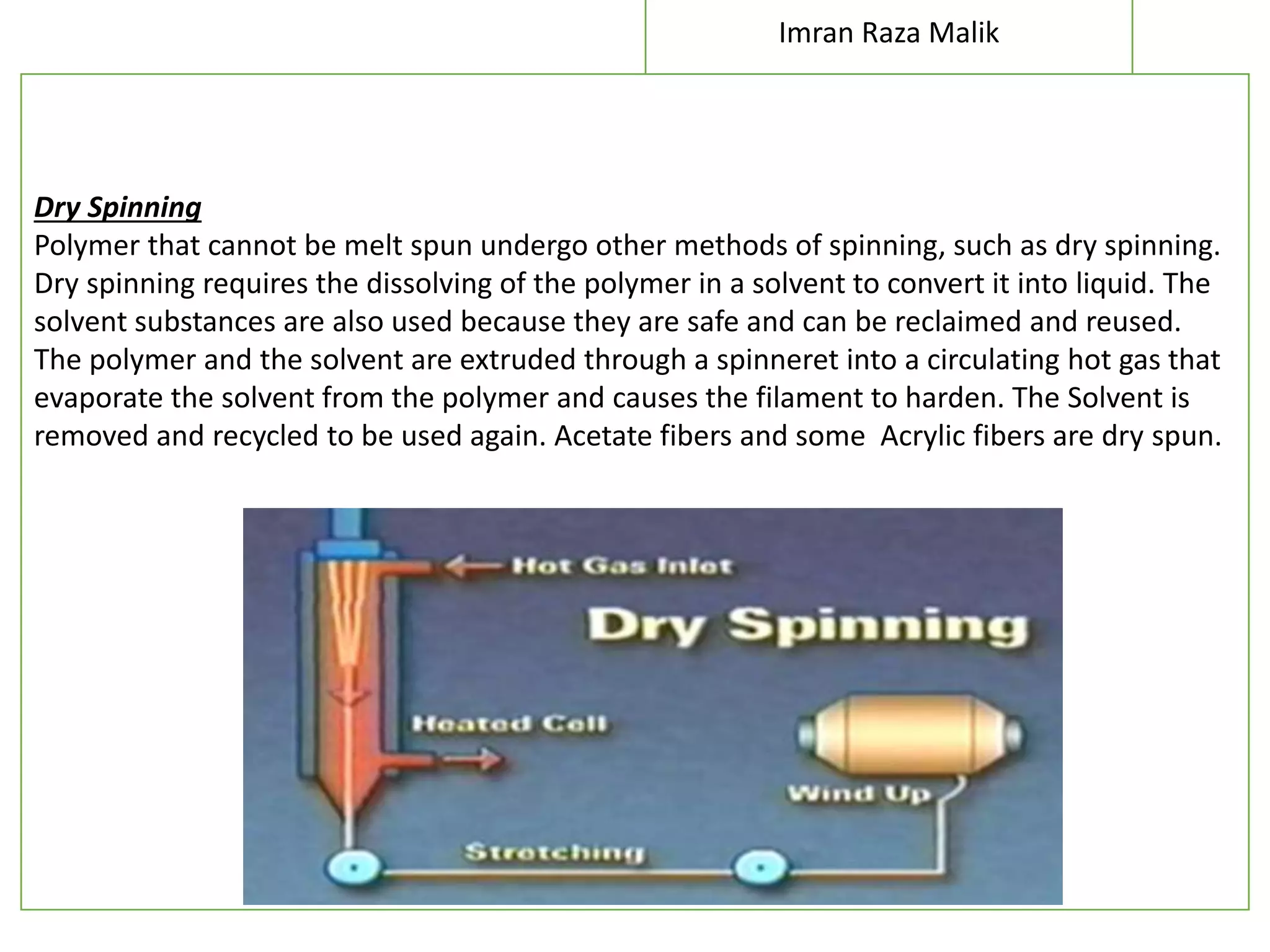 Lec#7 spinning of man made fibers | PPTX