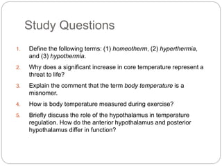 Lec 7 tempreture regulation Physiology of Exercise | PPTX