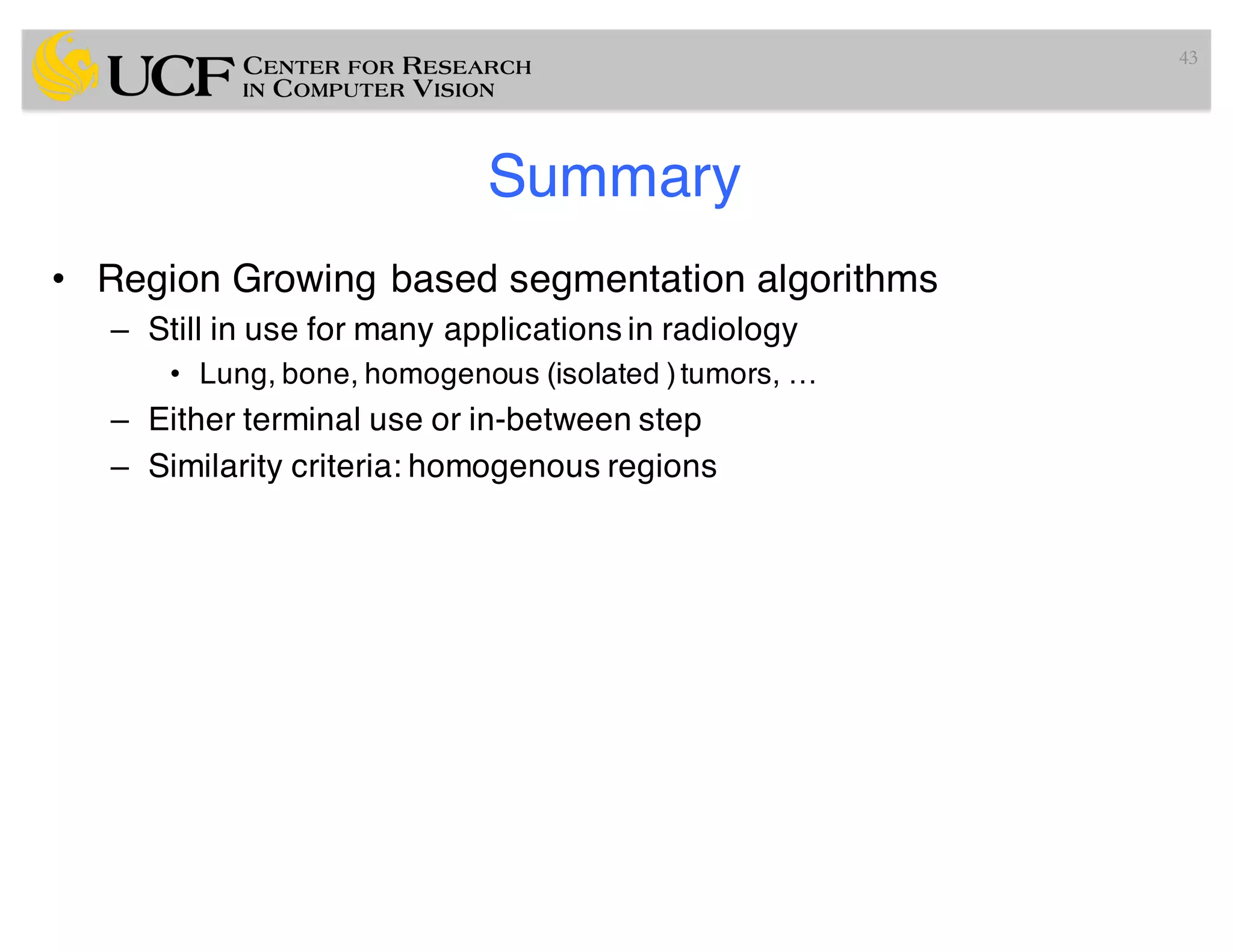 Lec8: Medical Image Segmentation (II) (Region Growing/Merging) | PPT