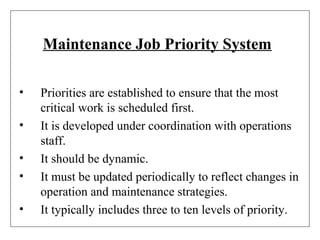 Lec8 maintenance planning and scheduling1 | PPT