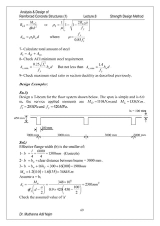 Lec.8 strength design method t beams | PDF