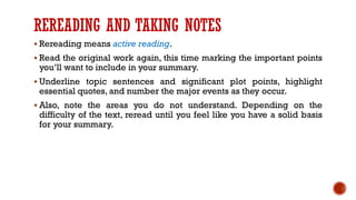Summary Writing | PDF