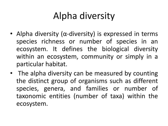 Alpha ,Beta ,gama diversity | PPTX | Geography | Science