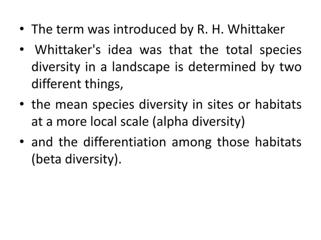 Alpha ,Beta ,gama diversity | PPTX | Geography | Science