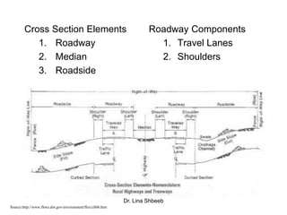 Lec 08 Cross Section (Transportation Engineering Dr.Lina Shbeeb) | PPT