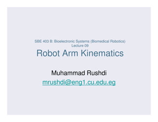 Robot Arm Kinematics | PDF