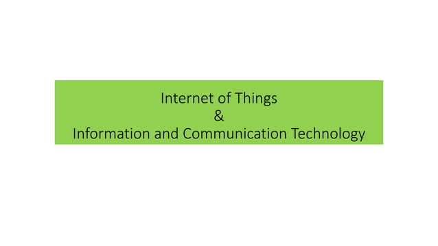 Information communication technology ppt | PPT