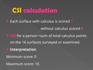 indices used for assessment of periodontal diseases | PPTX