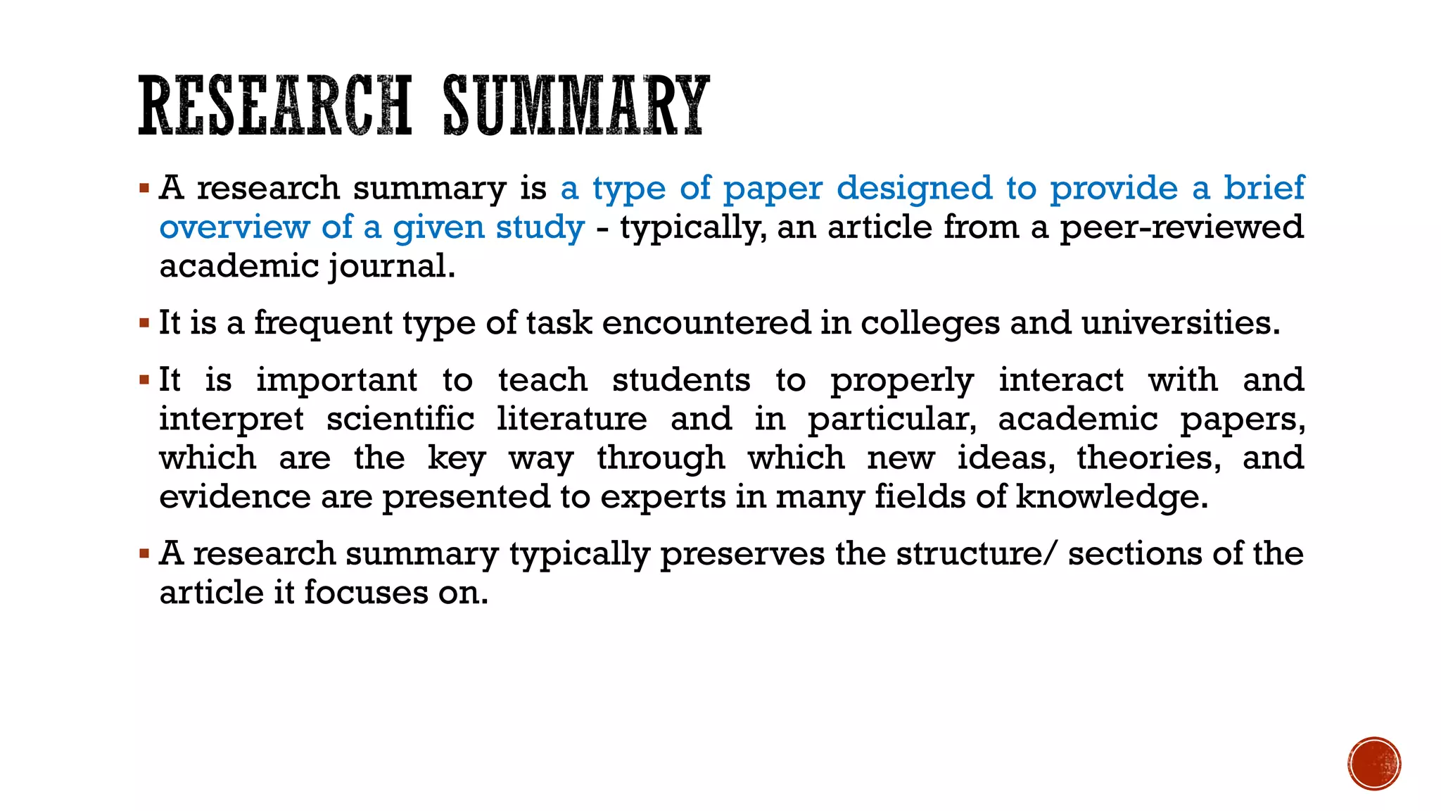 Research Summary | PDF
