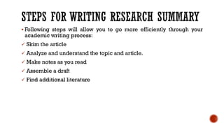 Research Summary | PDF