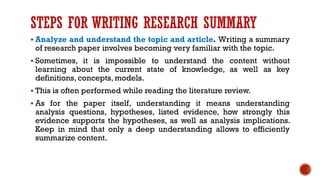 Research Summary | PDF