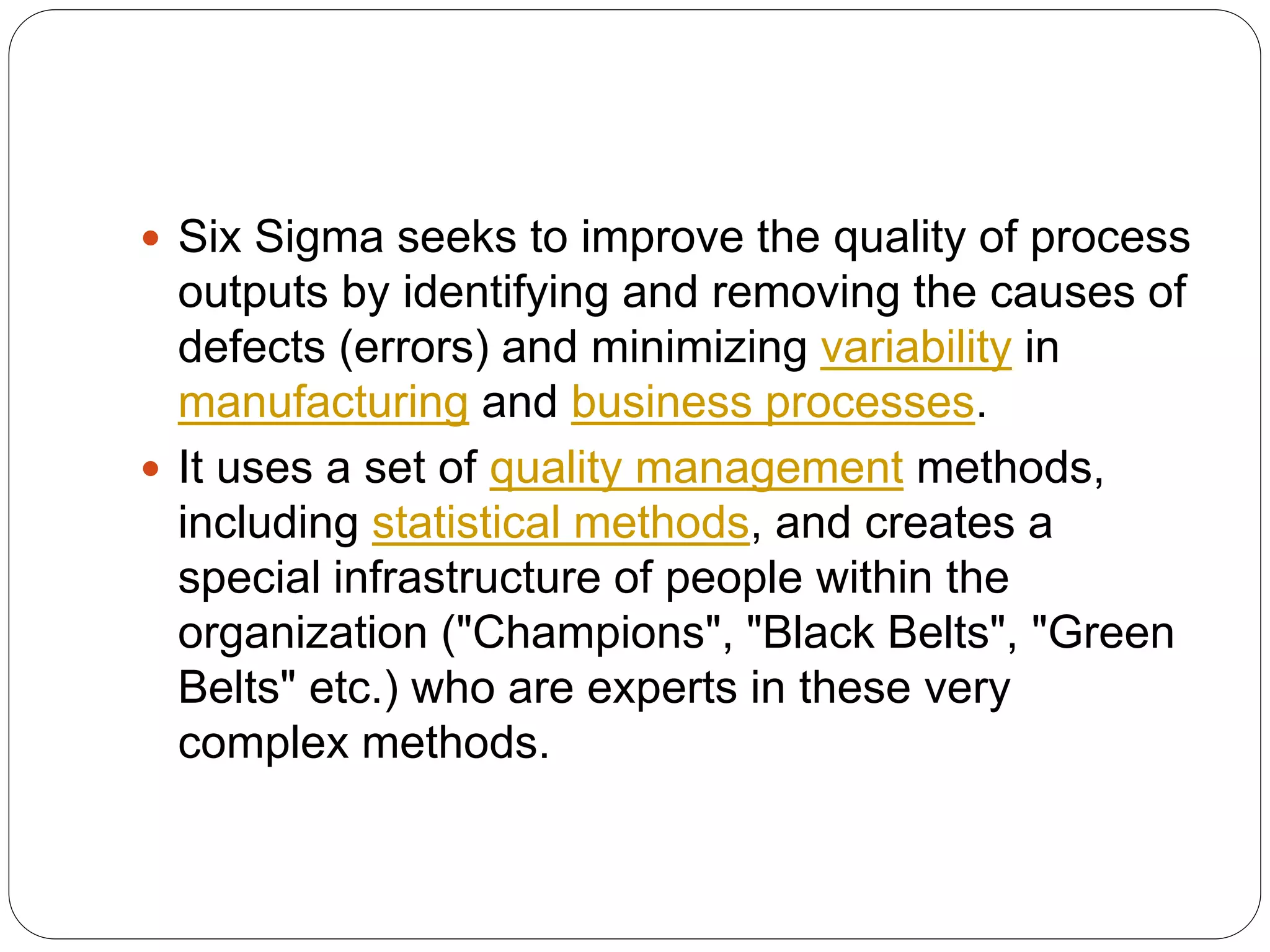 six sigma in supply chain management | PPTX