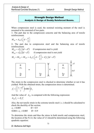 Lec.9 strength design method doubly reinforced beams | PDF