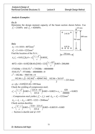 Lec.9 strength design method doubly reinforced beams | PDF