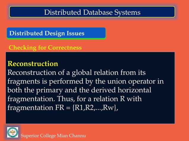 Distributed Database Systems Types Of Fragmentation Ipptx Databases Computer Software And