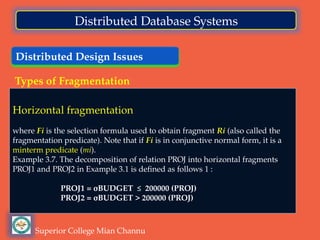 Distributed Database Systems-Types of Fragmentation I.pptx | Databases | Computer Software and ...