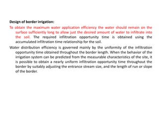 Lec 9 Border irrigation – Design and hydraulics.ppt