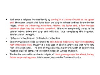 Lec 9 Border irrigation – Design and hydraulics.ppt