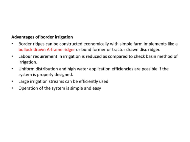 Lec 9 Border irrigation – Design and hydraulics.ppt