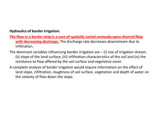Lec 9 Border irrigation – Design and hydraulics.ppt
