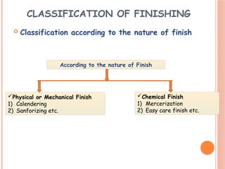 Lecture slides on finishing process of textile | PPT