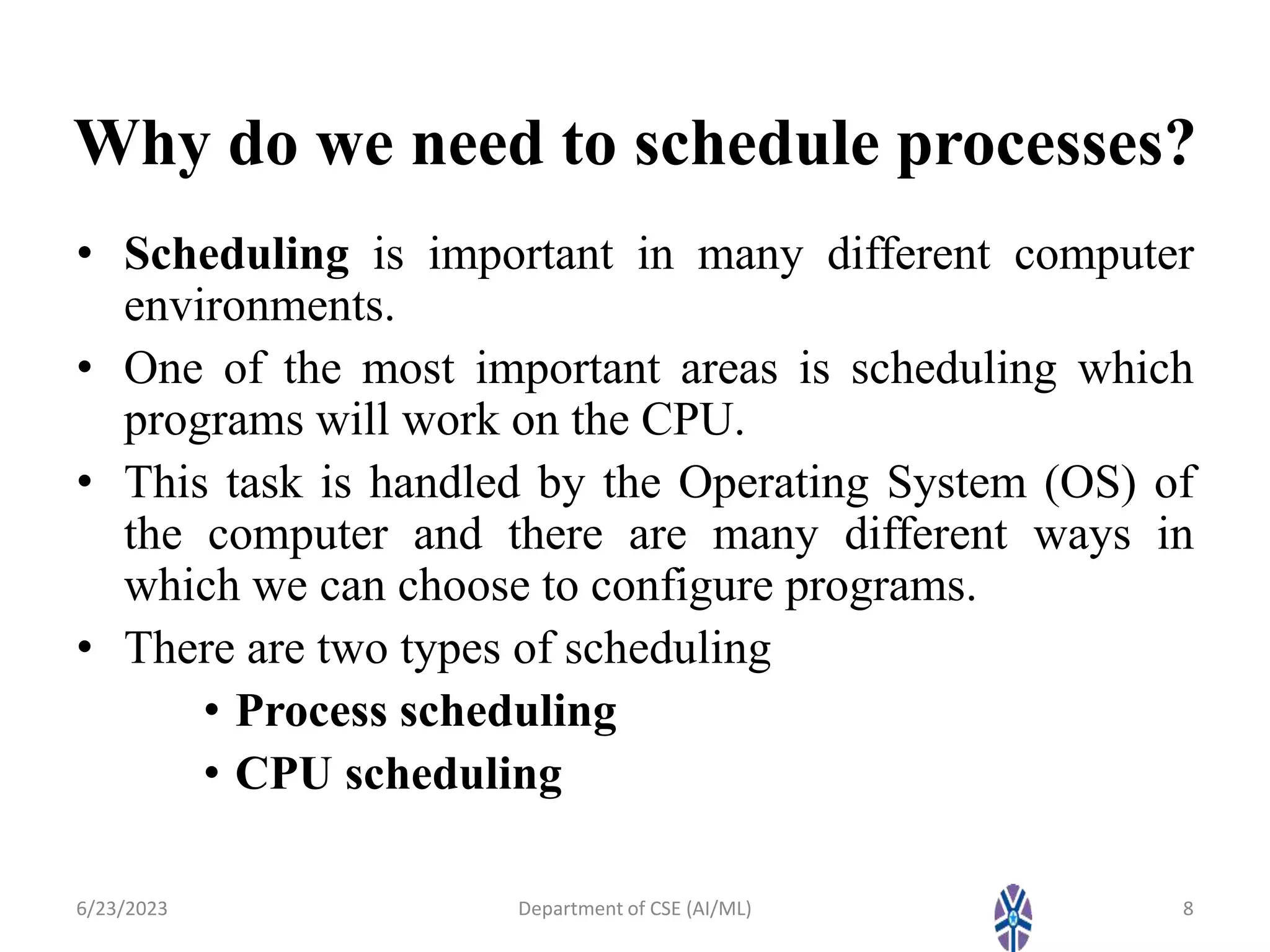 CS403PC Operating System Lec 9 scheculing concepts.pptx | Free Download