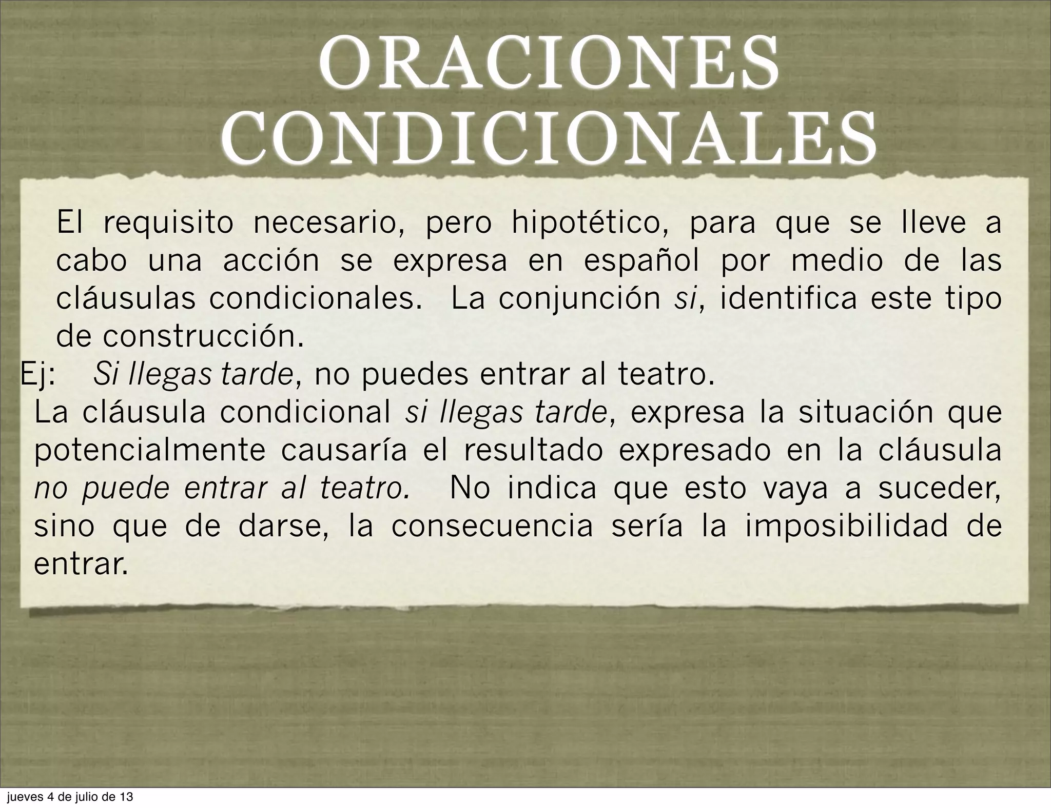 Lección 27-Oraciones condicionales | PPT
